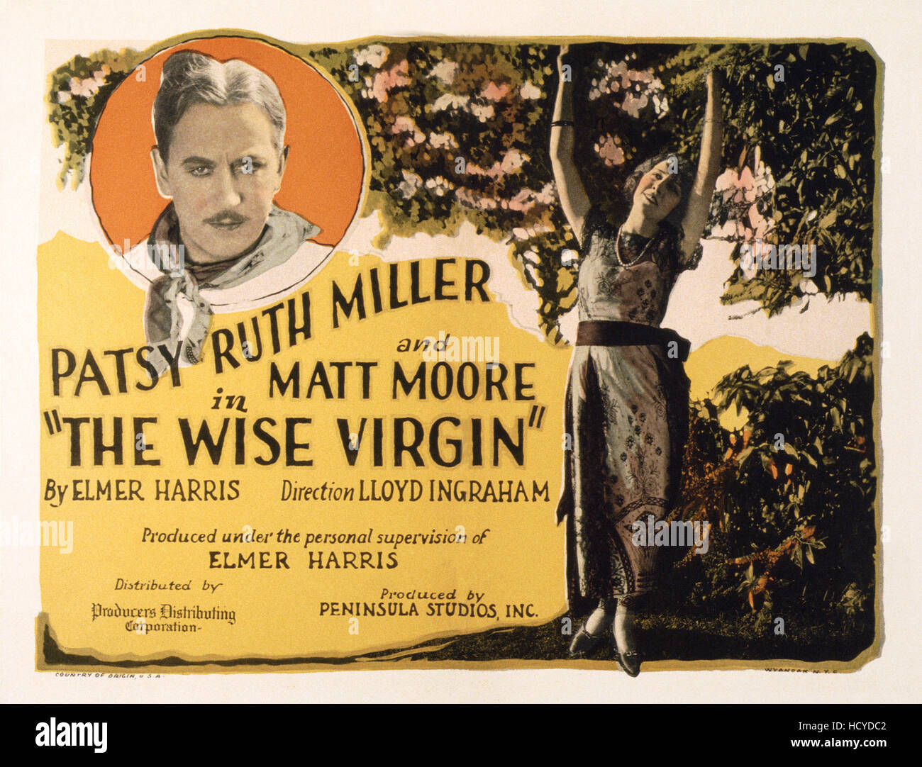 THE WISE VIRGIN, US lobbycard, from left: Matt Moore, Patsy Ruth Miller ...