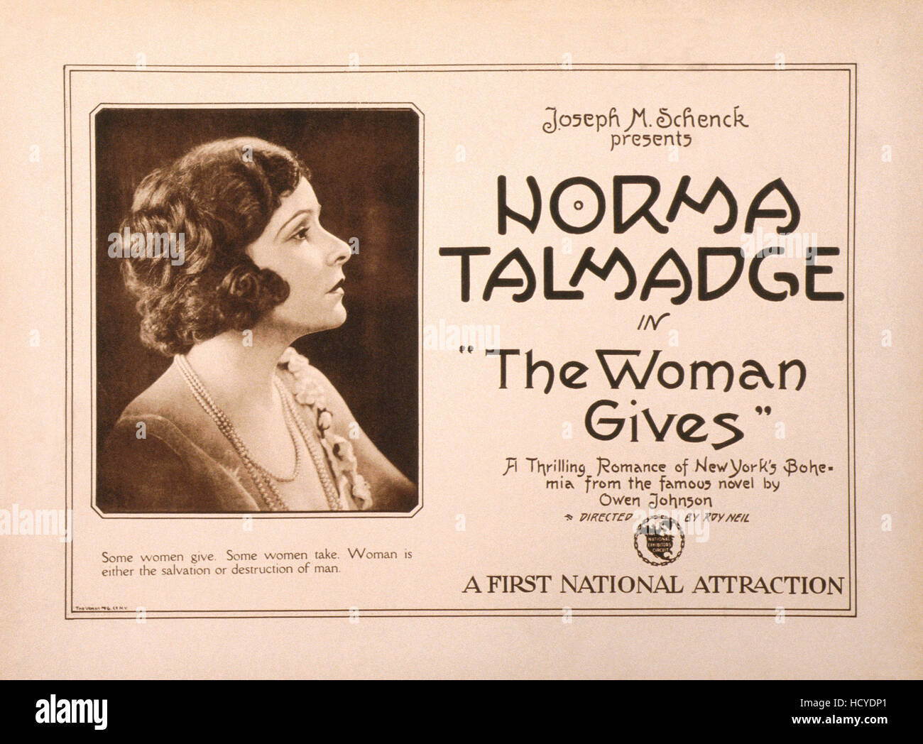 THE WOMAN GIVES, US lobbycard, Norma Talmadge, 1920 Stock Photo - Alamy