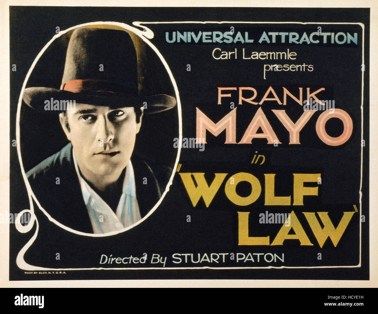 WOLF LAW, US lobbycard, Frank Mayo, 1922 Stock Photo - Alamy