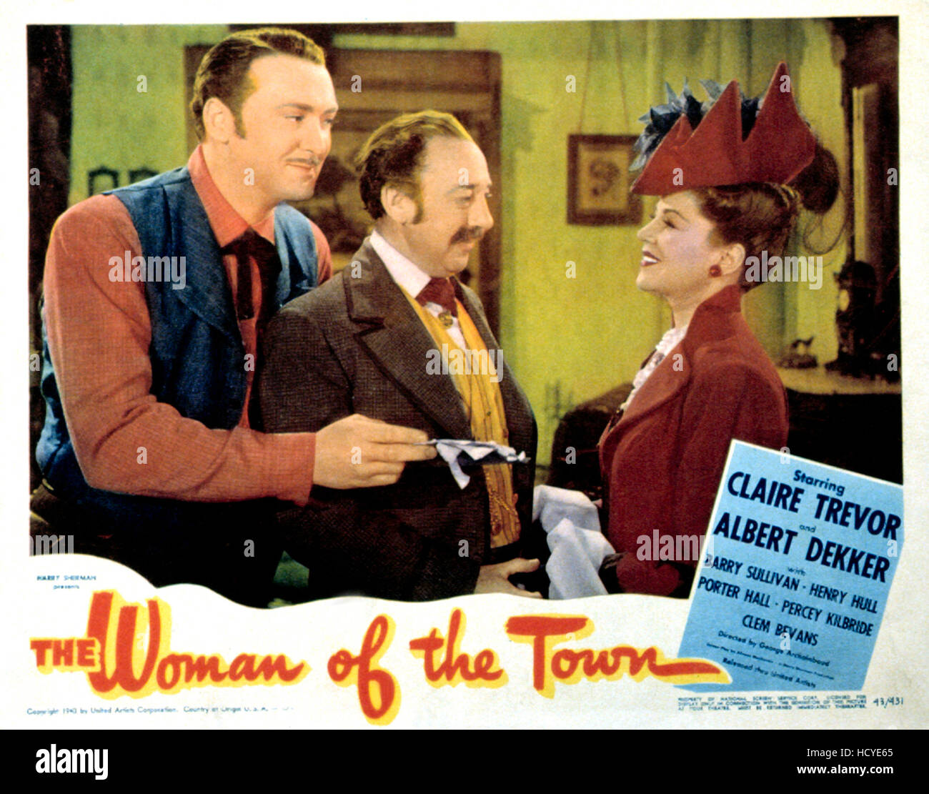 THE WOMAN OF THE TOWN, Albert Dekker, Porter Hall, Claire Trevor, 1943 Stock Photo - Alamy