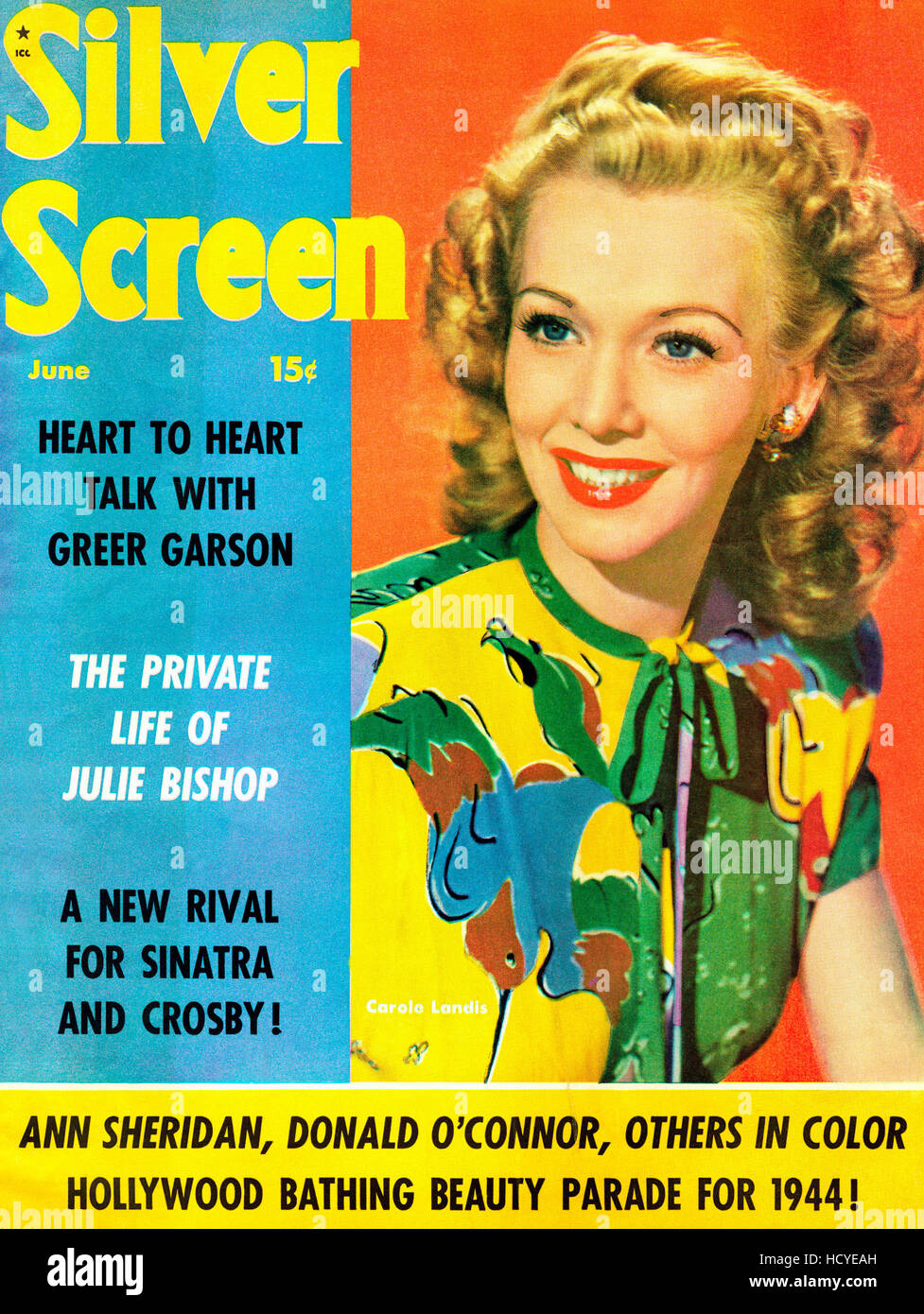 Carole Landis, Silver Screen magazine cover, June 1944 Stock Photo - Alamy