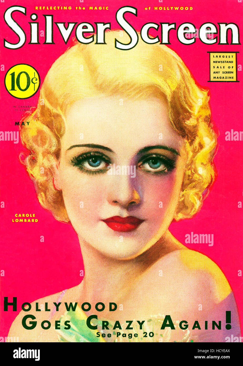 Carole Lombard, Silver Screen magazine cover, May 1932 Stock Photo - Alamy
