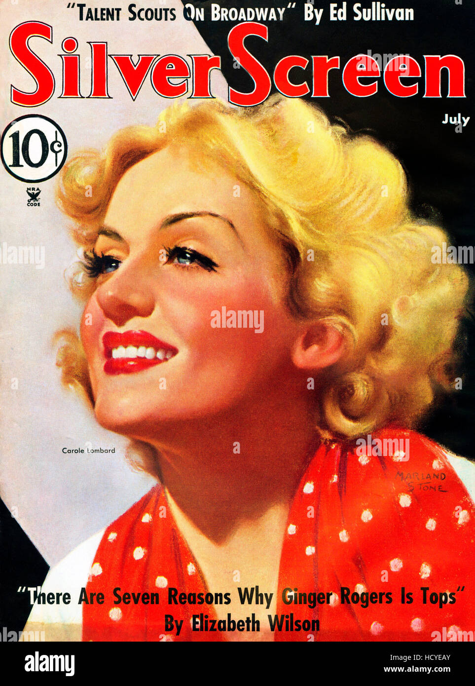 Carole Lombard, Silver Screen magazine cover, July 1935 Stock Photo - Alamy