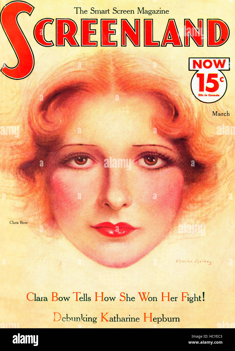 Clara Bow, Screenland magazine cover, March 1933 Stock Photo - Alamy