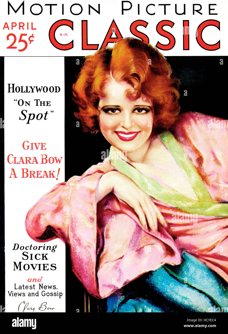 Clara Bow, Motion Picture Classic magazine cover, April 1931 Stock ...