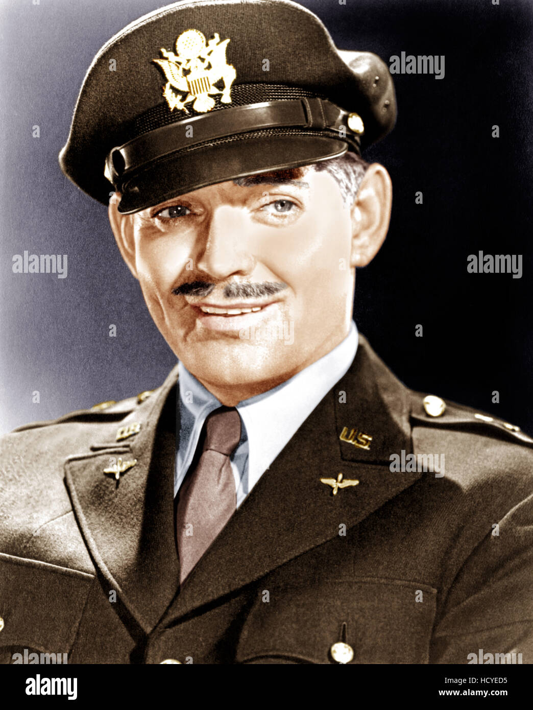 Captain Clark Gable serving in U.S. Army Air Force during World War II ...