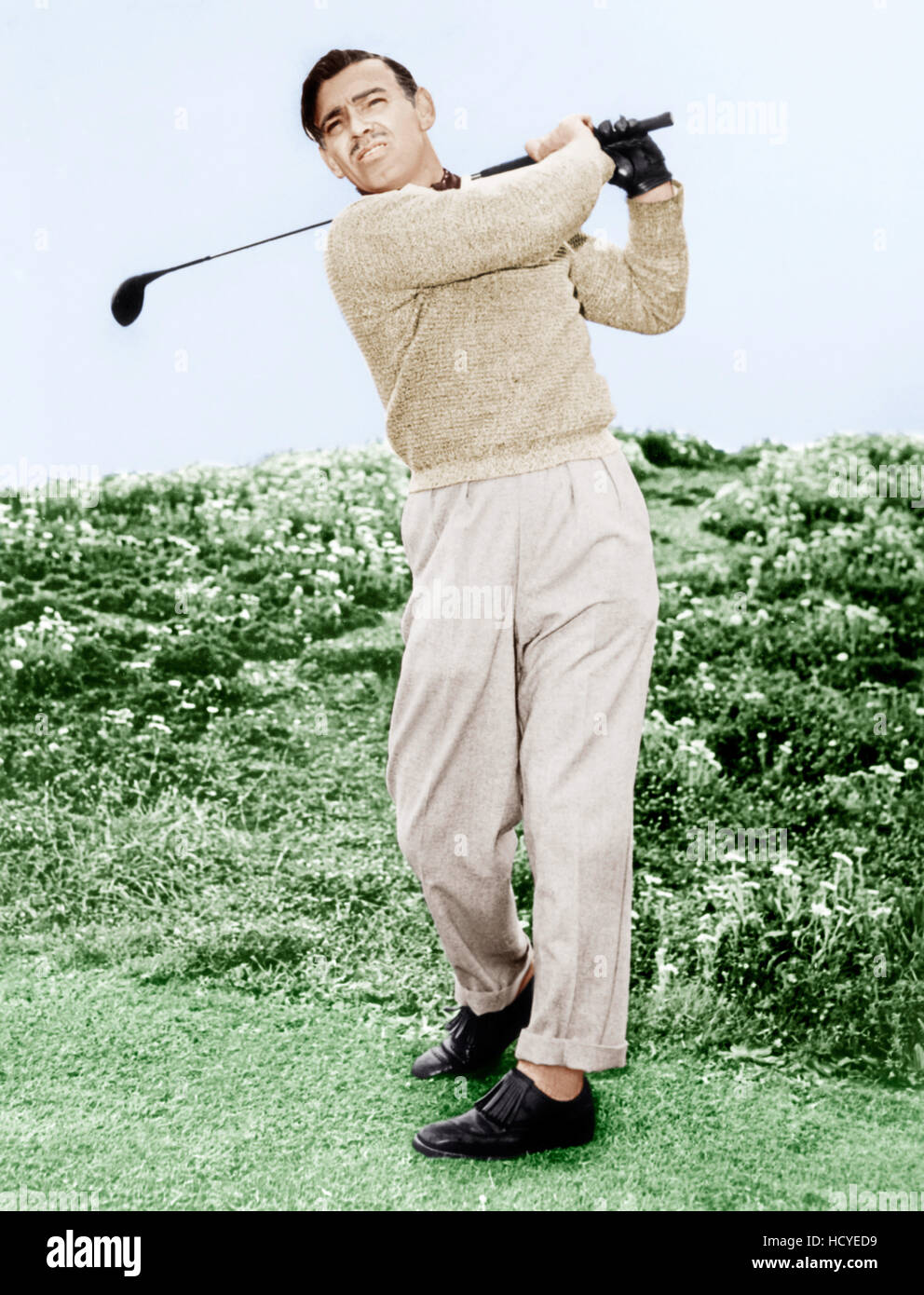 Clark Gable enjoys a game of golf, ca. 1946 Stock Photo - Alamy