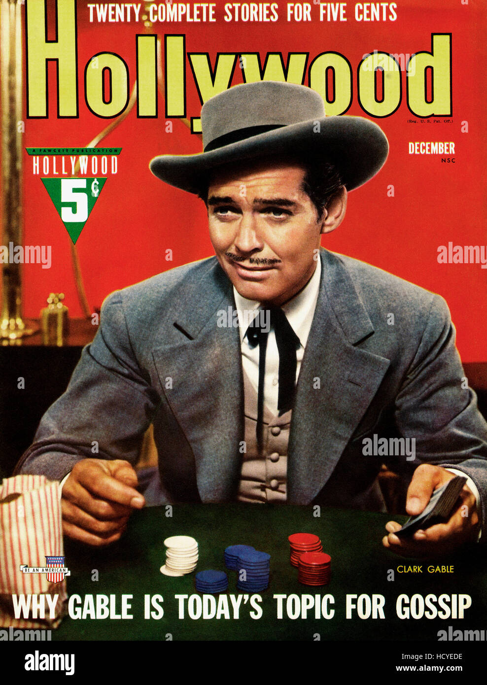 Clark Gable, in HONKY TONK, Hollywood magazine cover, December 1941 ...