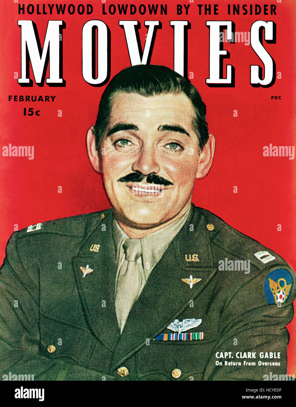 Clark Gable, Movies magazine cover, February 1944 Stock Photo - Alamy