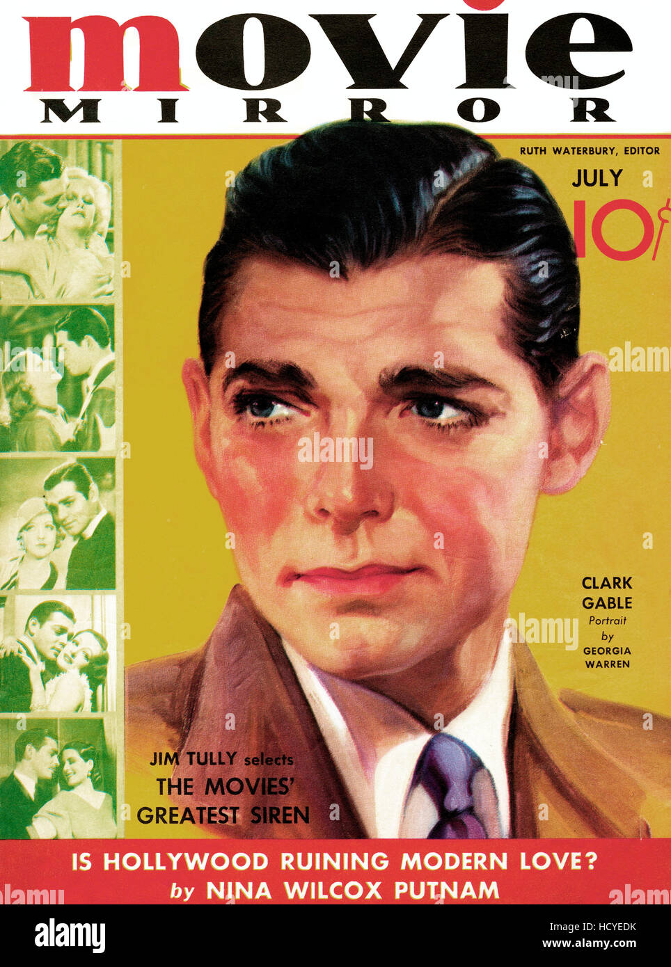 Clark Gable, Movie Mirror magazine cover, July 1933 Stock Photo - Alamy