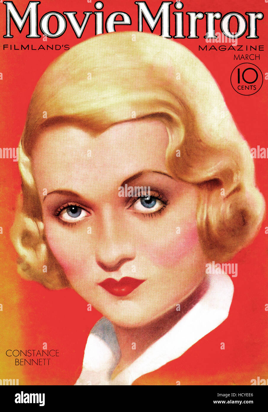 Constance Bennett, Movie Mirror magazine cover, March 1932 Stock Photo ...