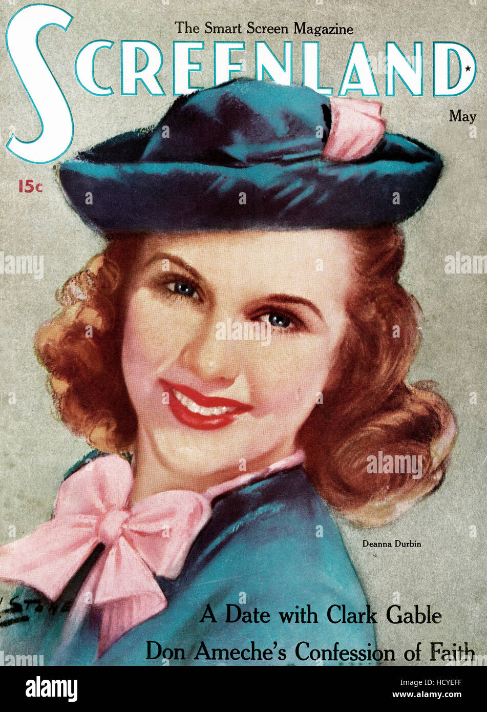 Deanna Durbin, Screenland magazine cover, May 1938 Stock Photo - Alamy
