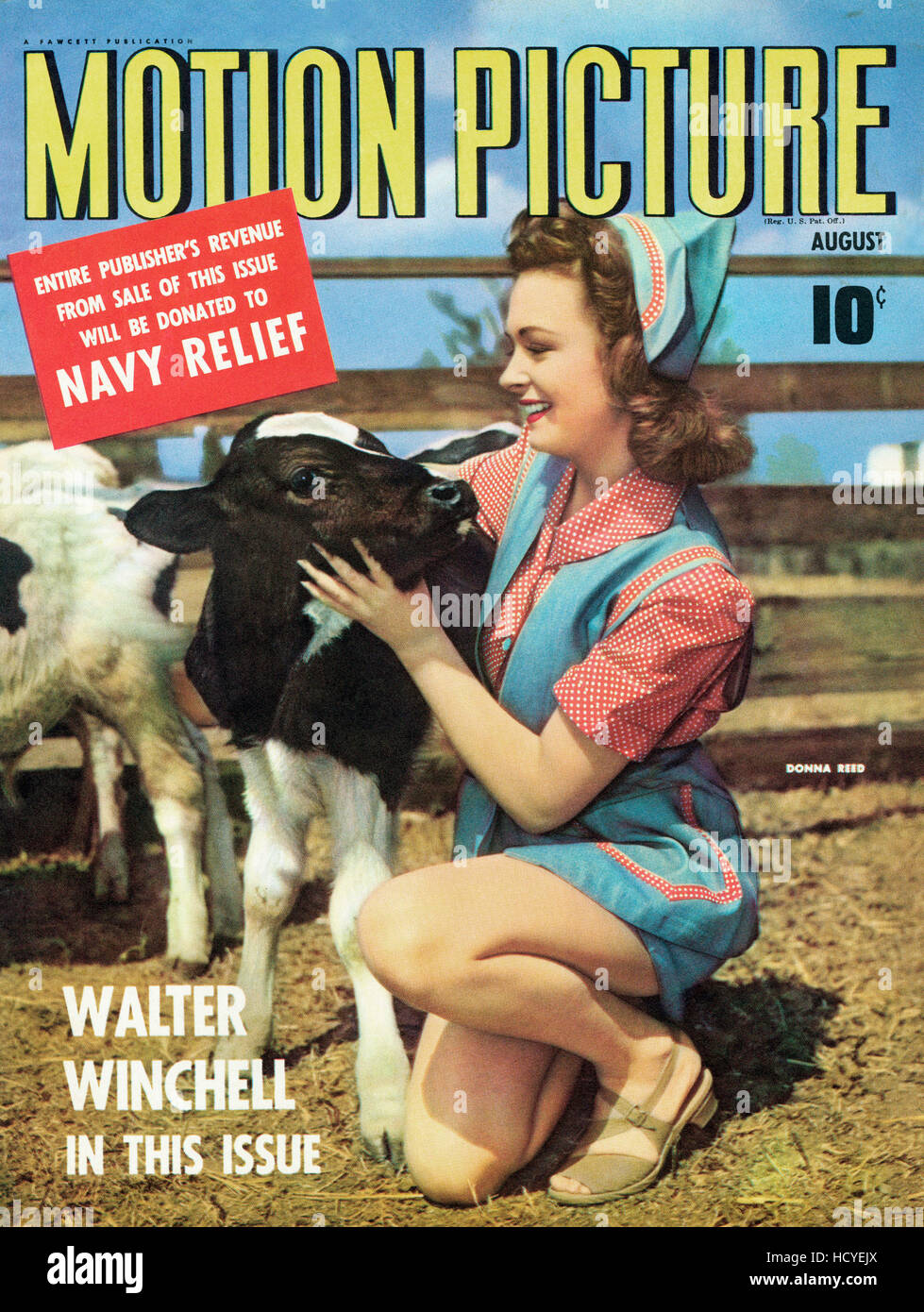 Donna Reed, Motion Picture magazine cover, August 1942 Stock Photo - Alamy