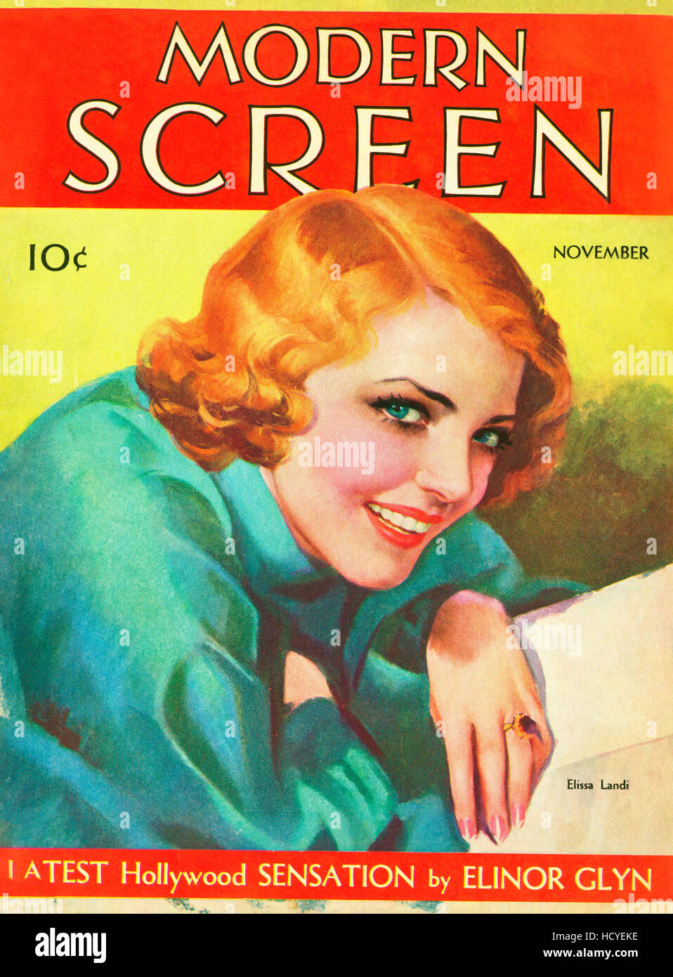Elissa Landi, Modern Screen magzine cover, November 1931 Stock Photo ...