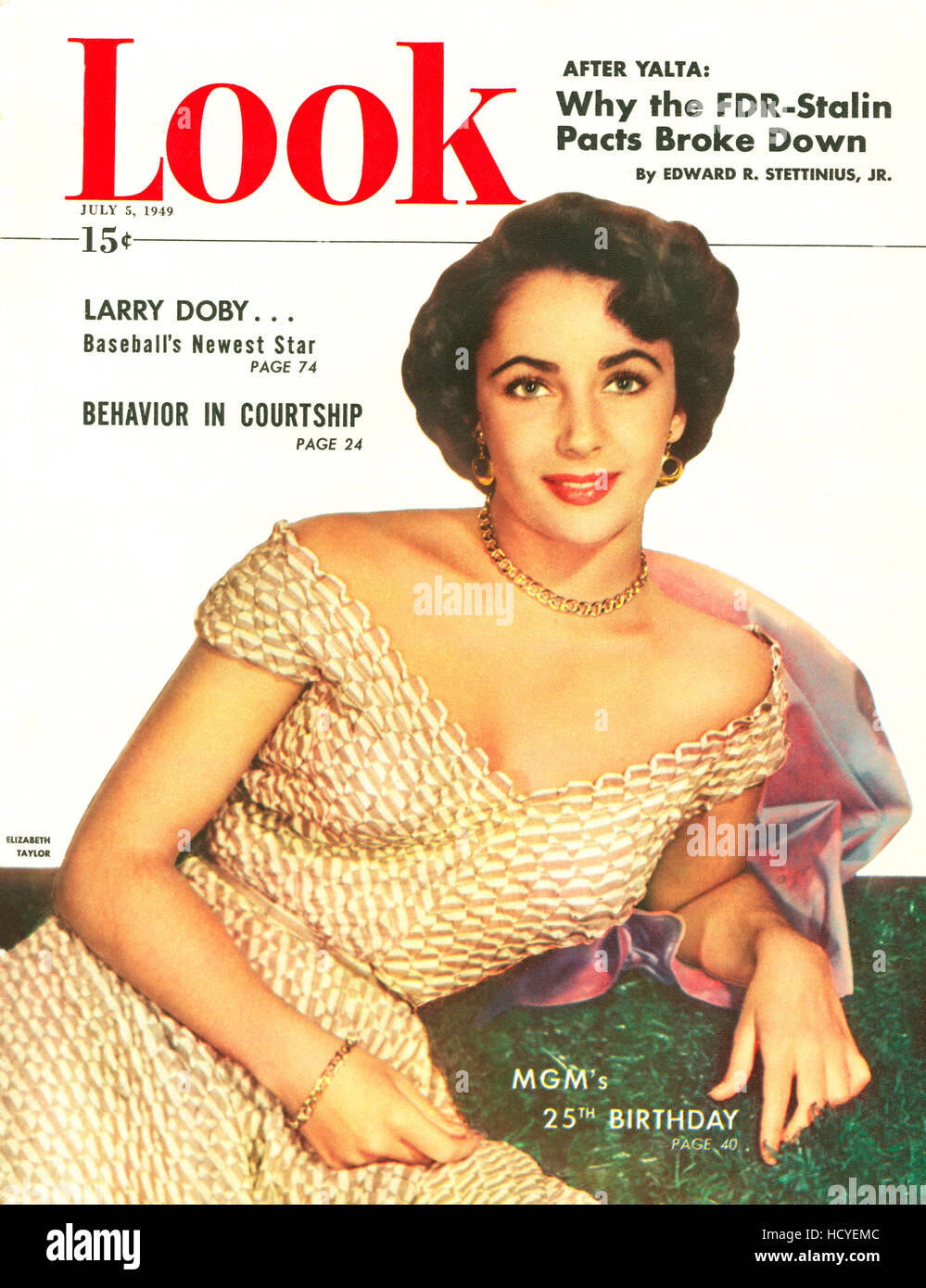 Elizabeth Taylor, Look magazine cover, July 5, 1949 Stock Photo - Alamy