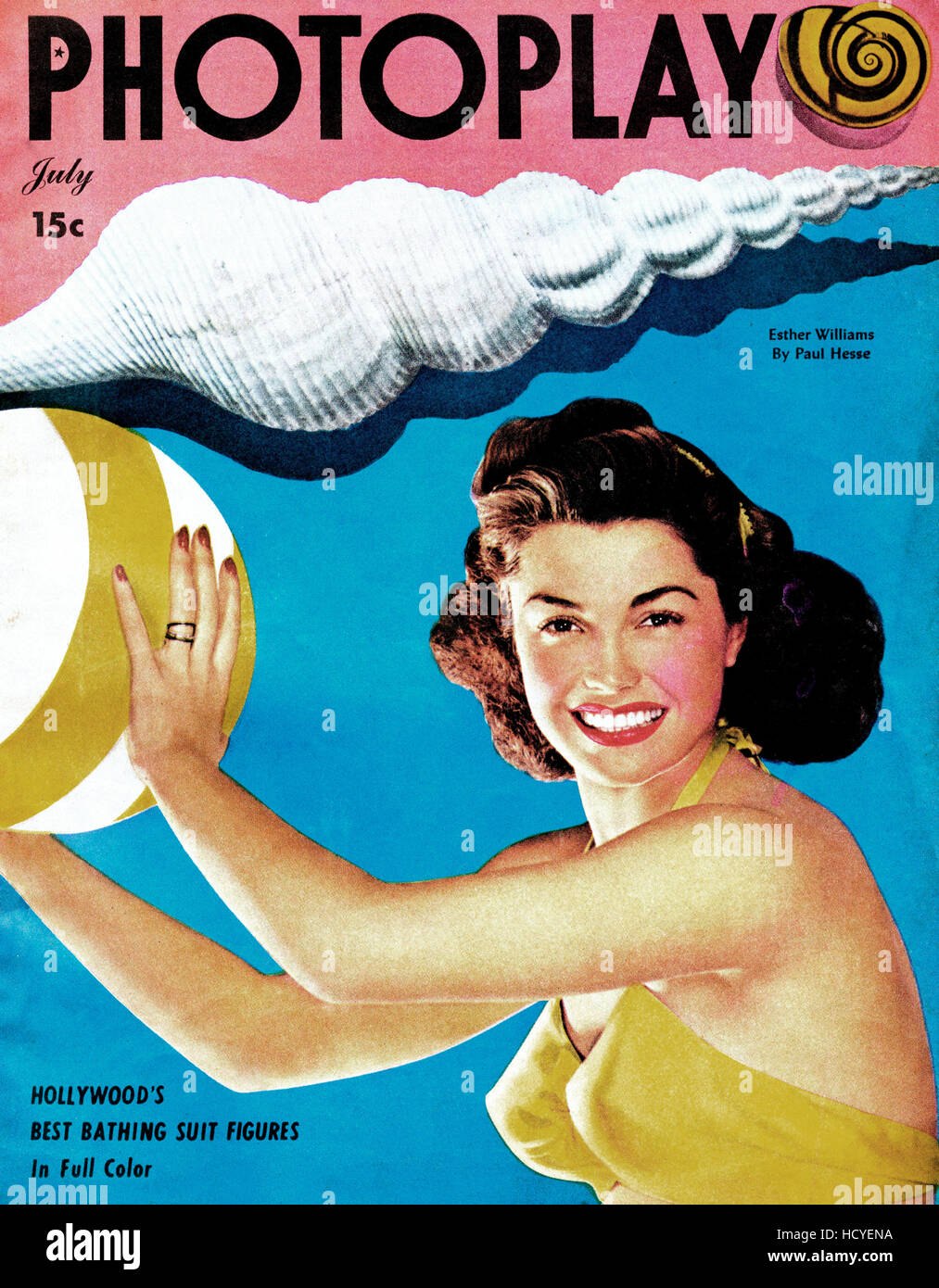 Esther Williams, Photoplay magazine cover, July 1948 Stock Photo - Alamy