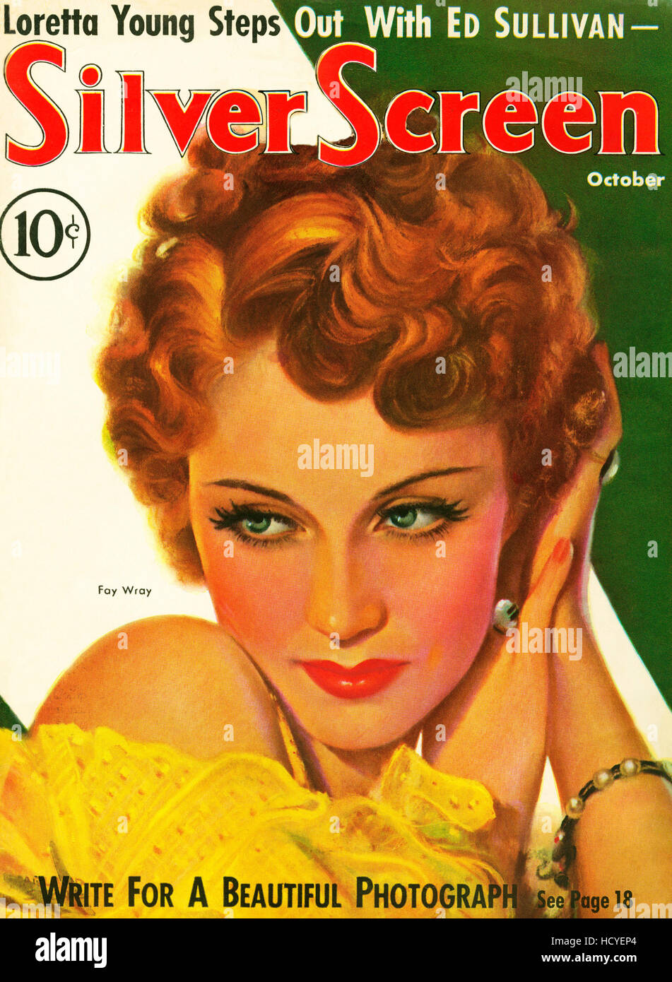 Fay Wray, Silver Screen magazine cover, October 1935 Stock Photo - Alamy