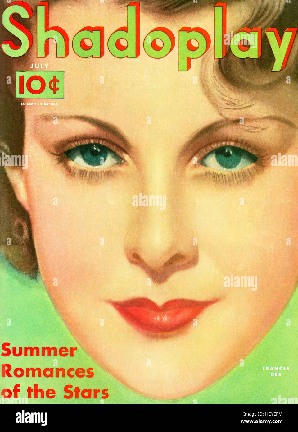 Frances Dee, Shadow Play magazine cover, July 1933 Stock Photo - Alamy
