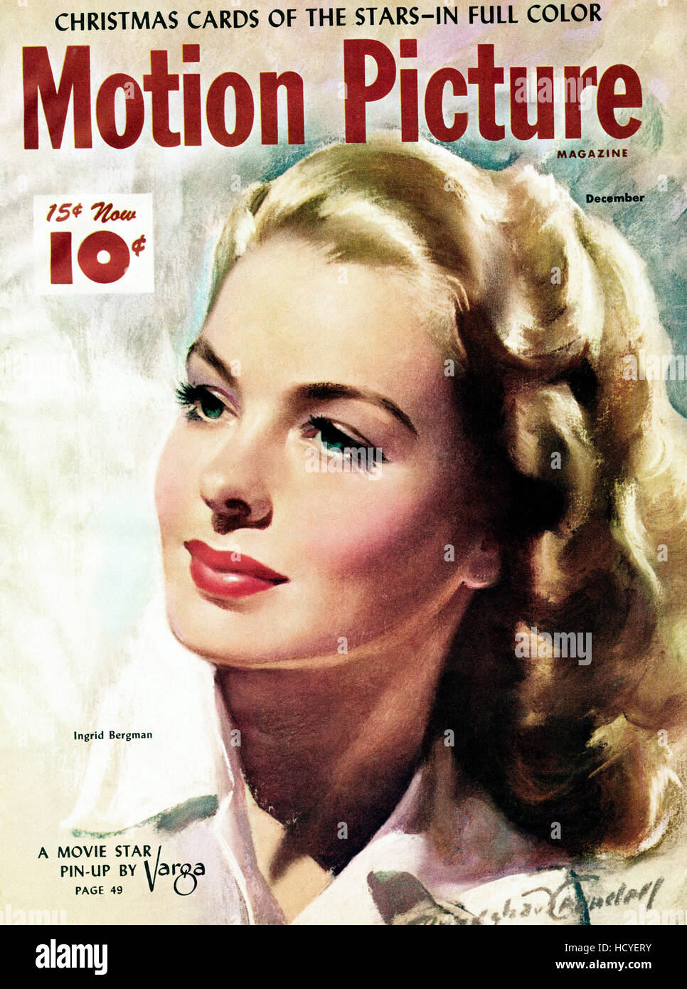 Ingrid Bergman, Motion Picture magazine cover, December 1947 Stock ...