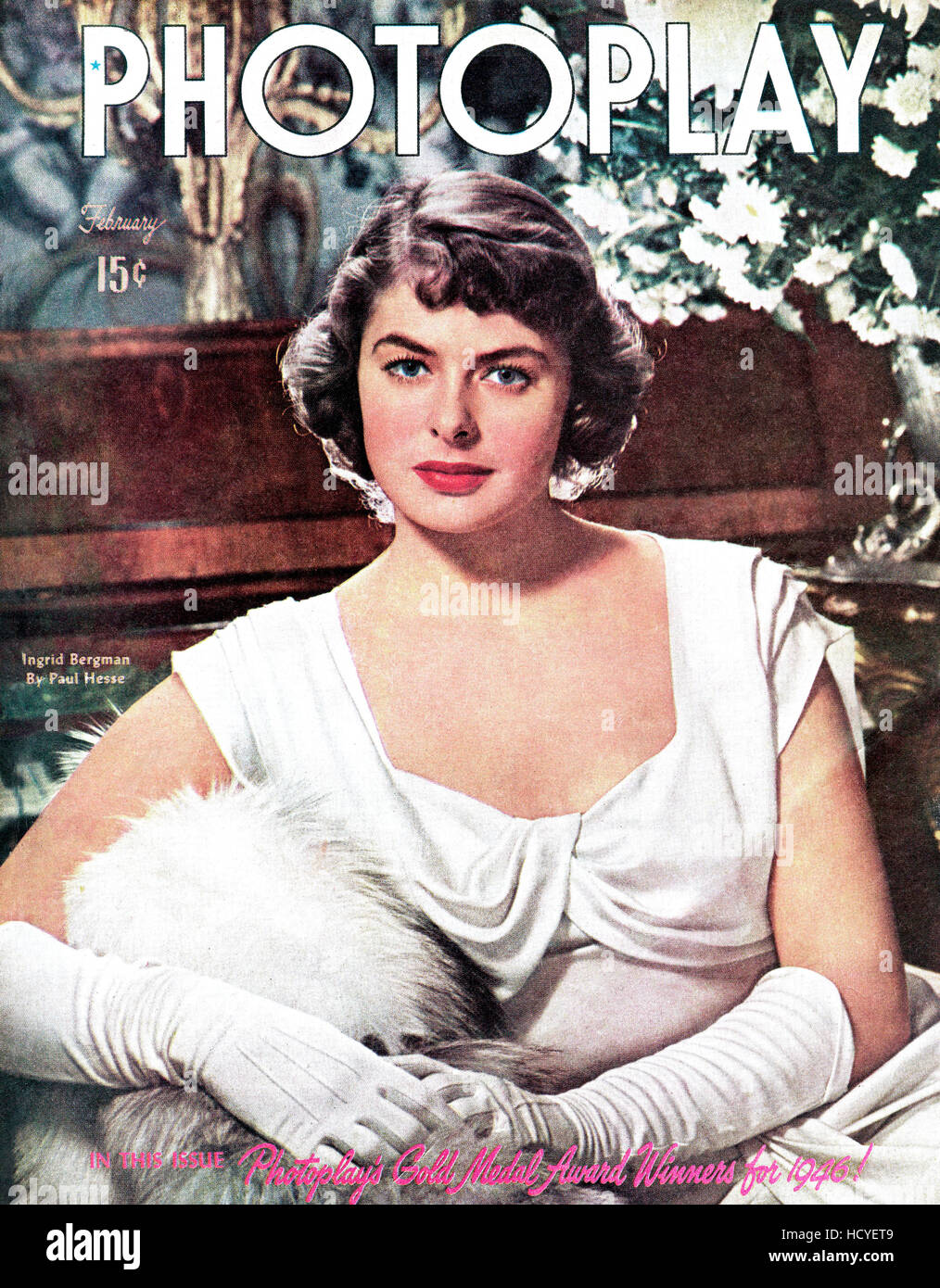 Ingrid Bergman, Photoplay magazine cover, February 1947 Stock Photo - Alamy