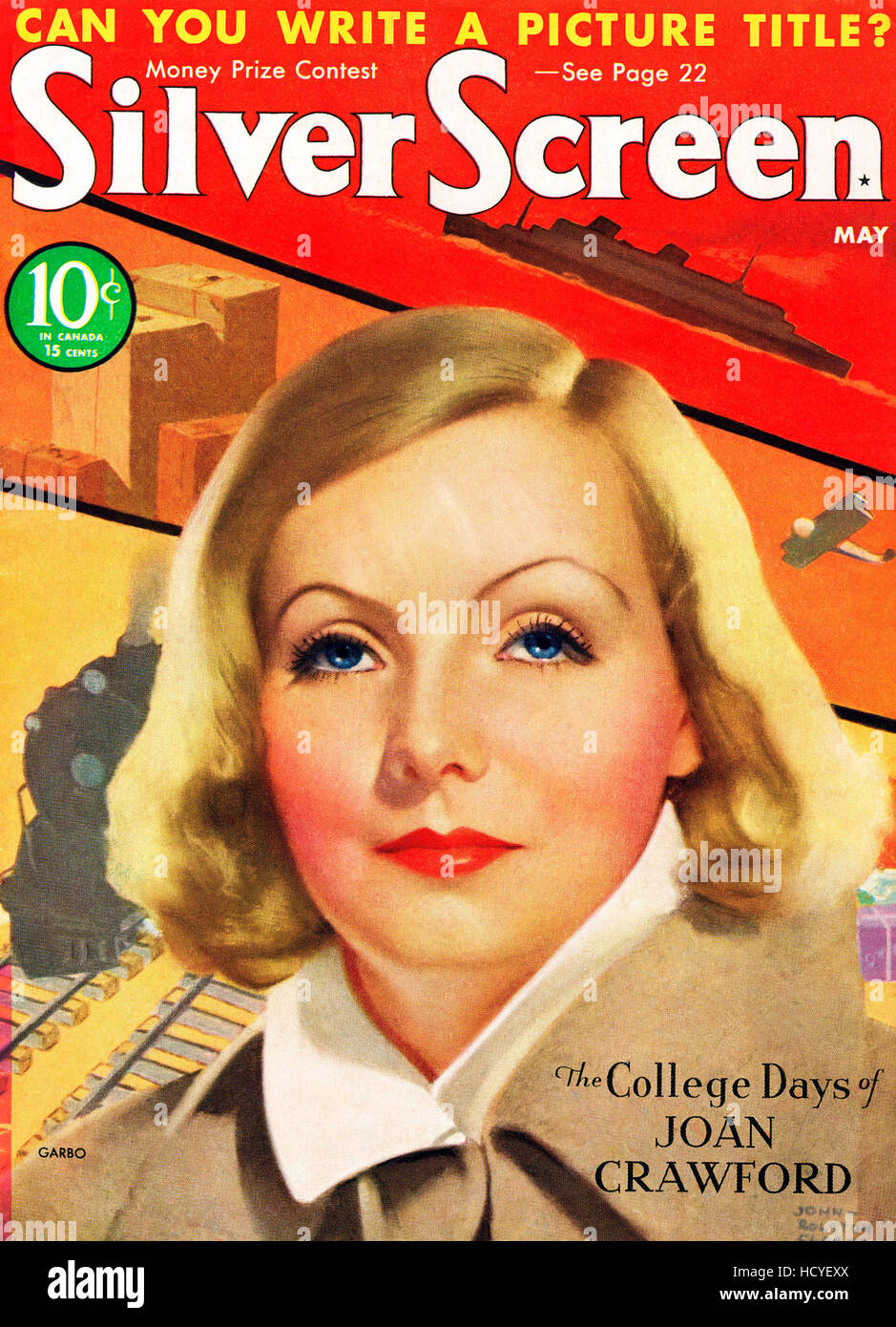 Greta Garbo, Silver Screen magazine cover, May 1933 Stock Photo - Alamy