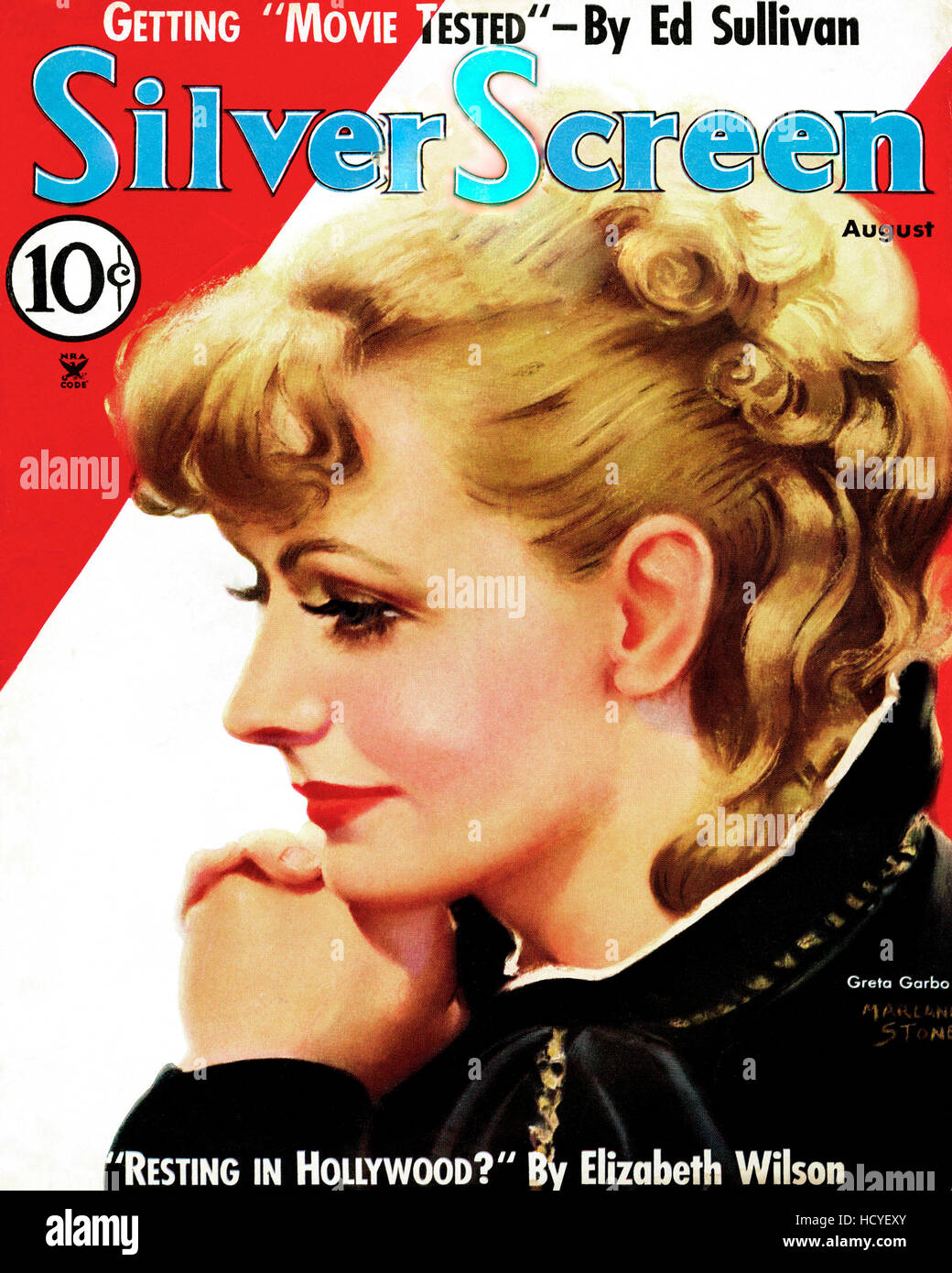 Greta Garbo, in ANNA KARENINA, Silver Screen magazine cover, August 1935 Stock Photo - Alamy