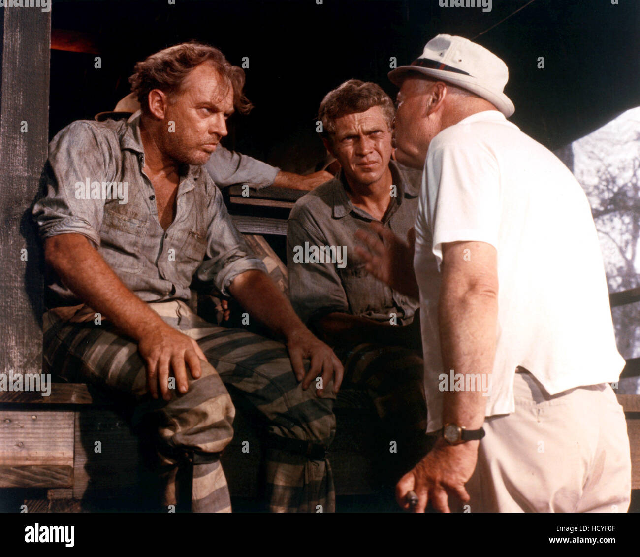 Henry Hathaway (right) directing Arthur Kennedy and Steve McQueen on ...