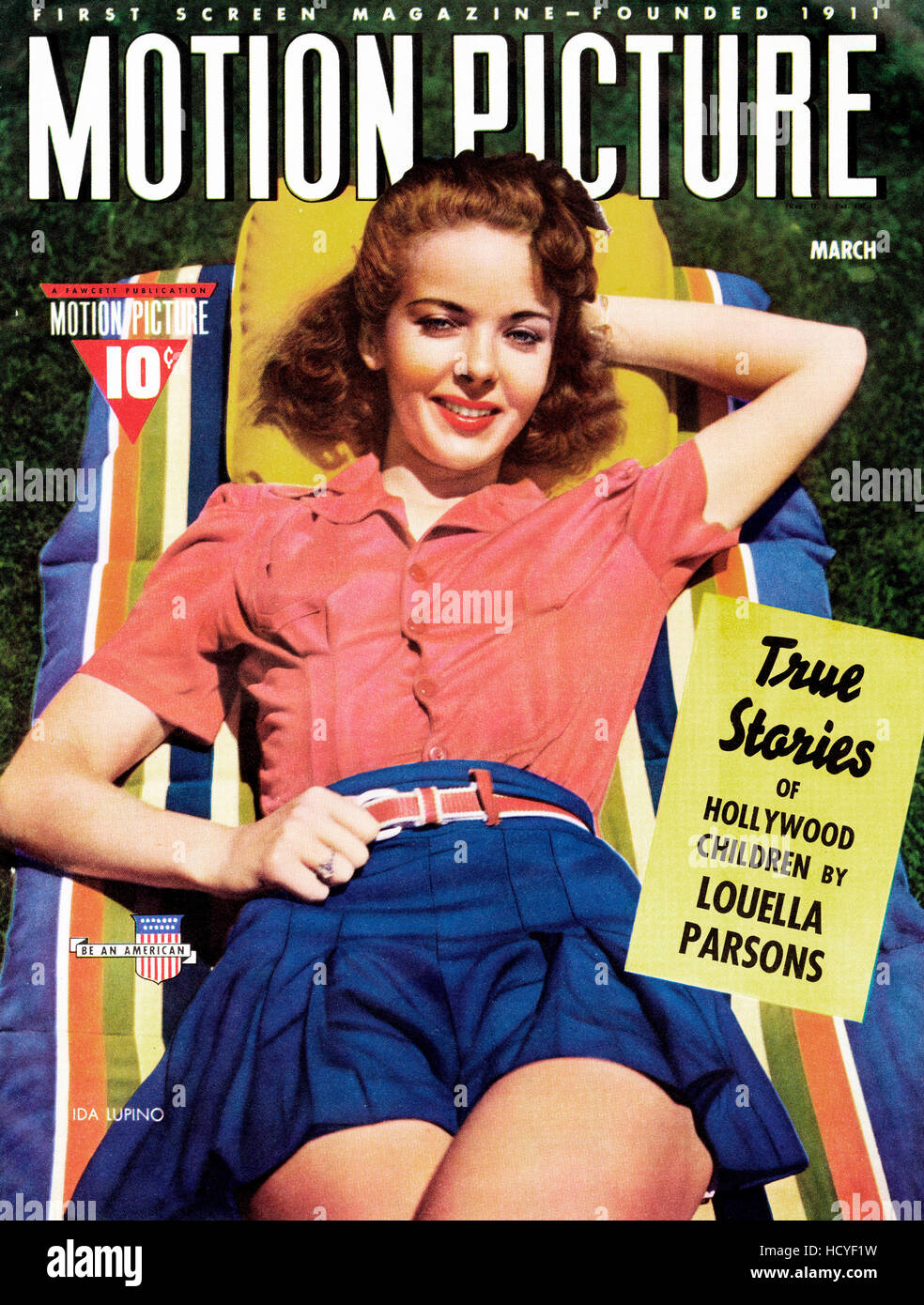 Ida Lupino, Motion Picture magazine cover, March 1941 Stock Photo - Alamy