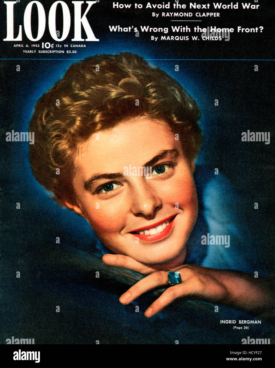 Ingrid Bergman, Look magazine cover, April 6, 1943 Stock Photo - Alamy