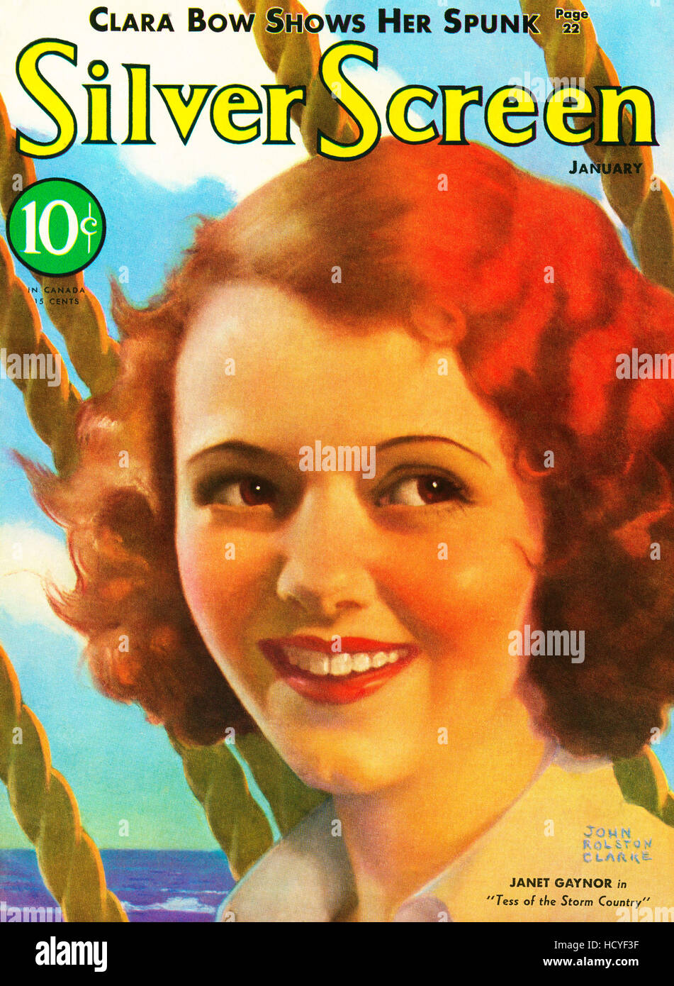 Janet Gaynor, Silver Screen magazine cover, January 1933 Stock Photo ...
