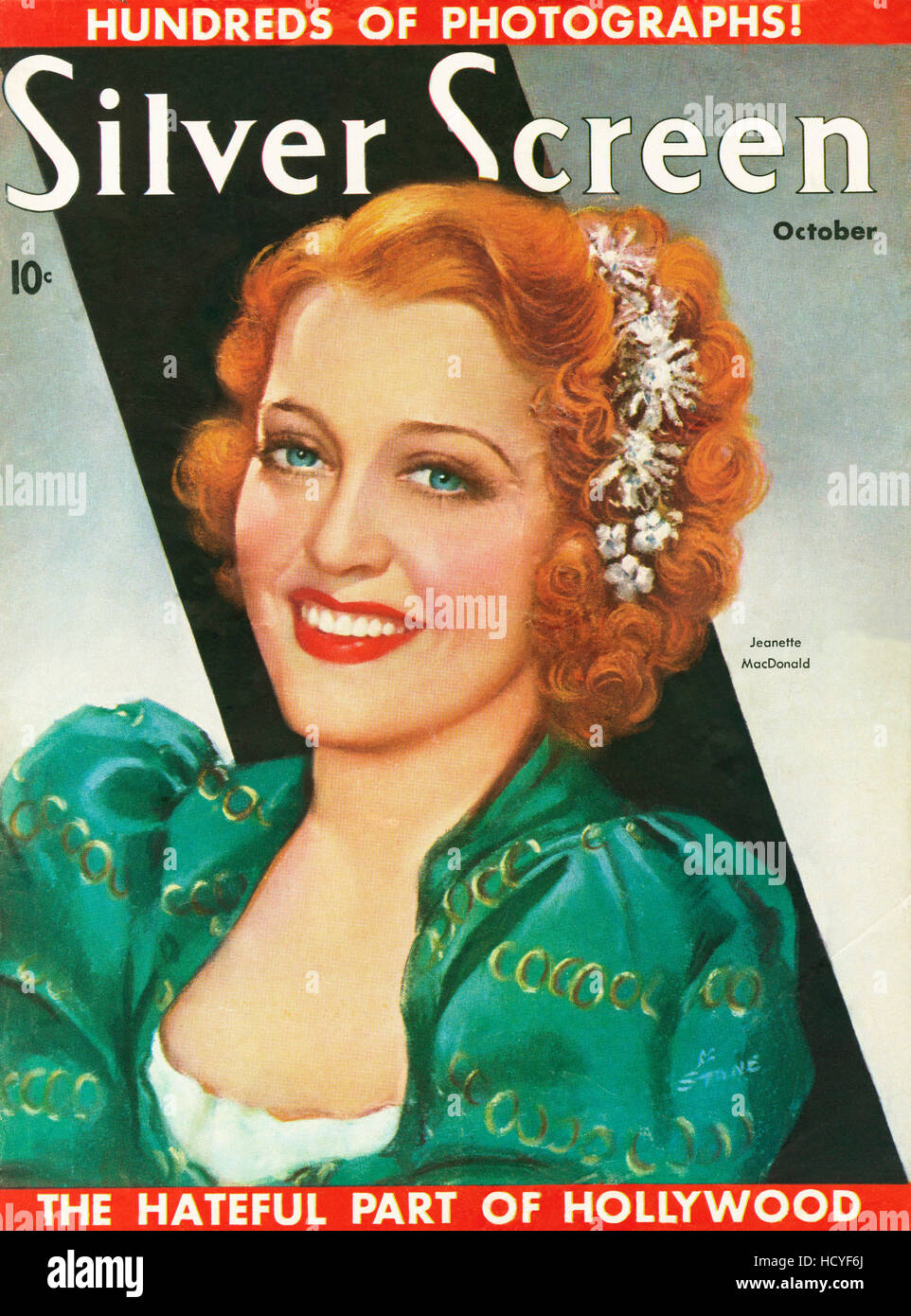 Jeanette MacDonald, Silver Screen magazine cover, October 1937 Stock Photo - Alamy