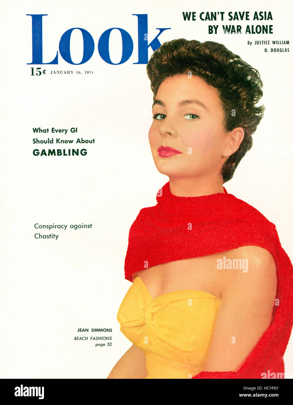 Jean Simmons, Look magazine cover, January 16, 1951 Stock Photo - Alamy