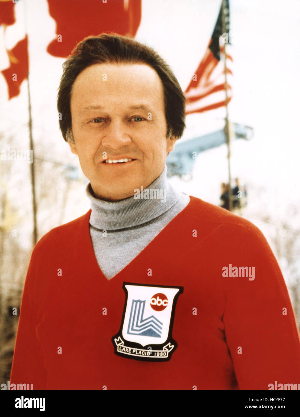 Jim McKay, publicity shot for the 1980 Winter Olympics at Lake Placid ...