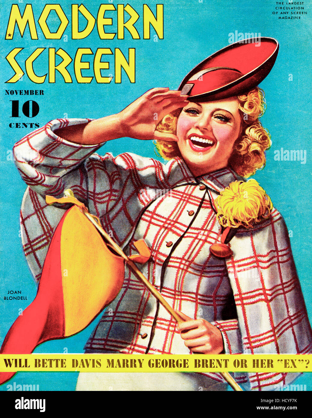 Joan Blondell, Modern Screen magazine cover, November 1939 Stock Photo ...