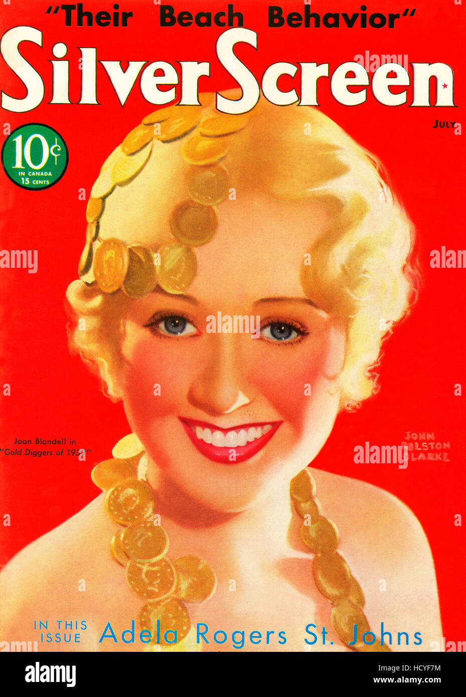 Joan Blondell, in GOLD DIGGERS OF 1933, Silver Screen magazine cover ...