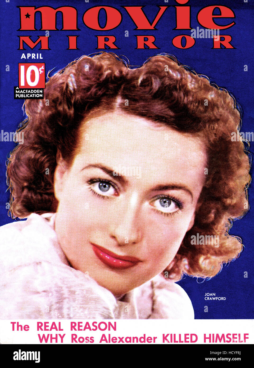 Joan Crawford, Movie Mirror magazine cover, April 1937 Stock Photo - Alamy