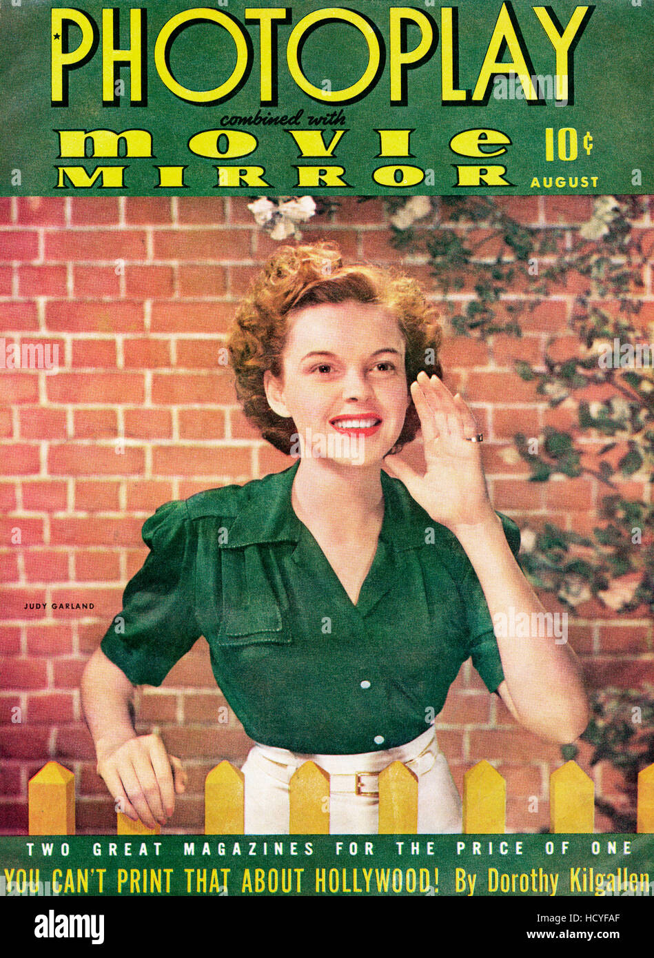 Judy Garland, Photoplay and Movie Mirror magazine cover, August 1941 ...