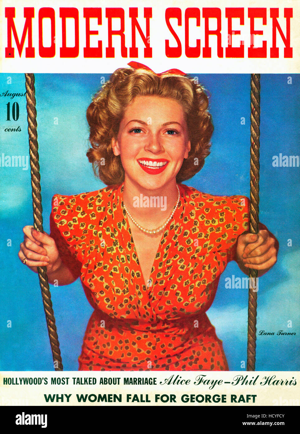 Lana Turner, Modern Screen magazine cover, August 1941 Stock Photo - Alamy