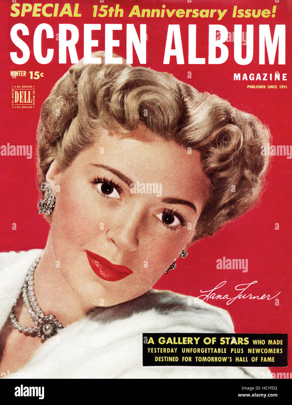 Lana Turner, Screen Album magazine cover, winter 1949 Stock Photo - Alamy