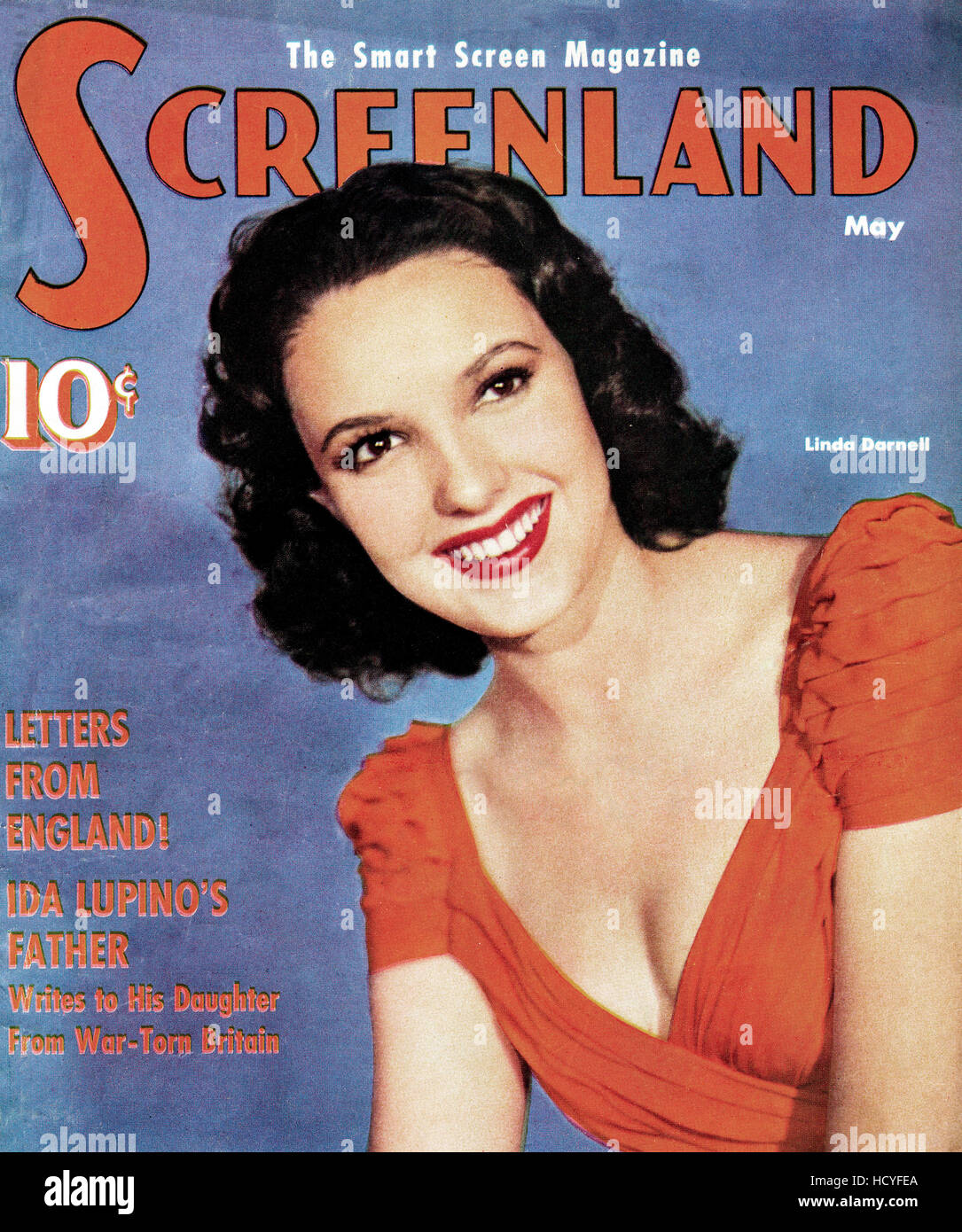 Linda Darnell, Screenland magazine cover, May 1941 Stock Photo - Alamy