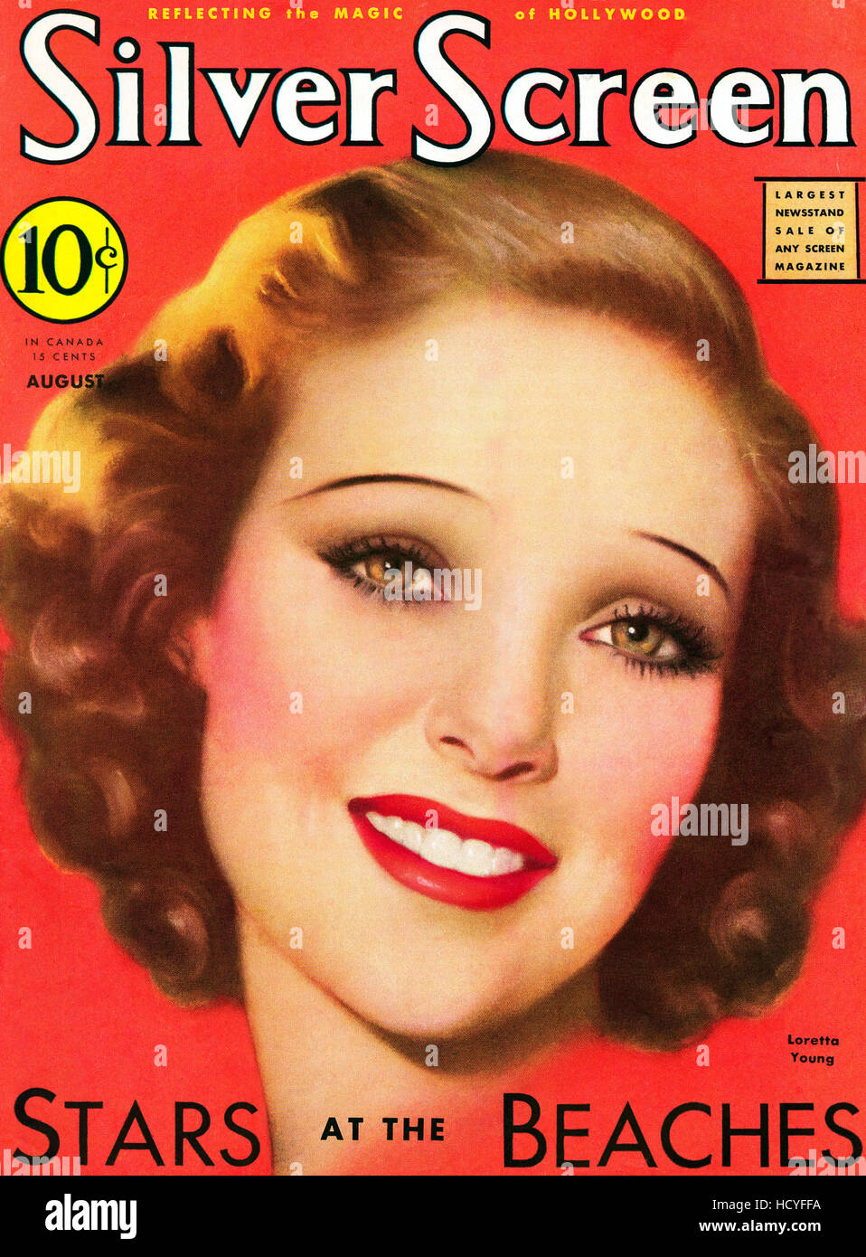 Loretta Young, Silver Screen magazine cover, August 1932 Stock Photo ...