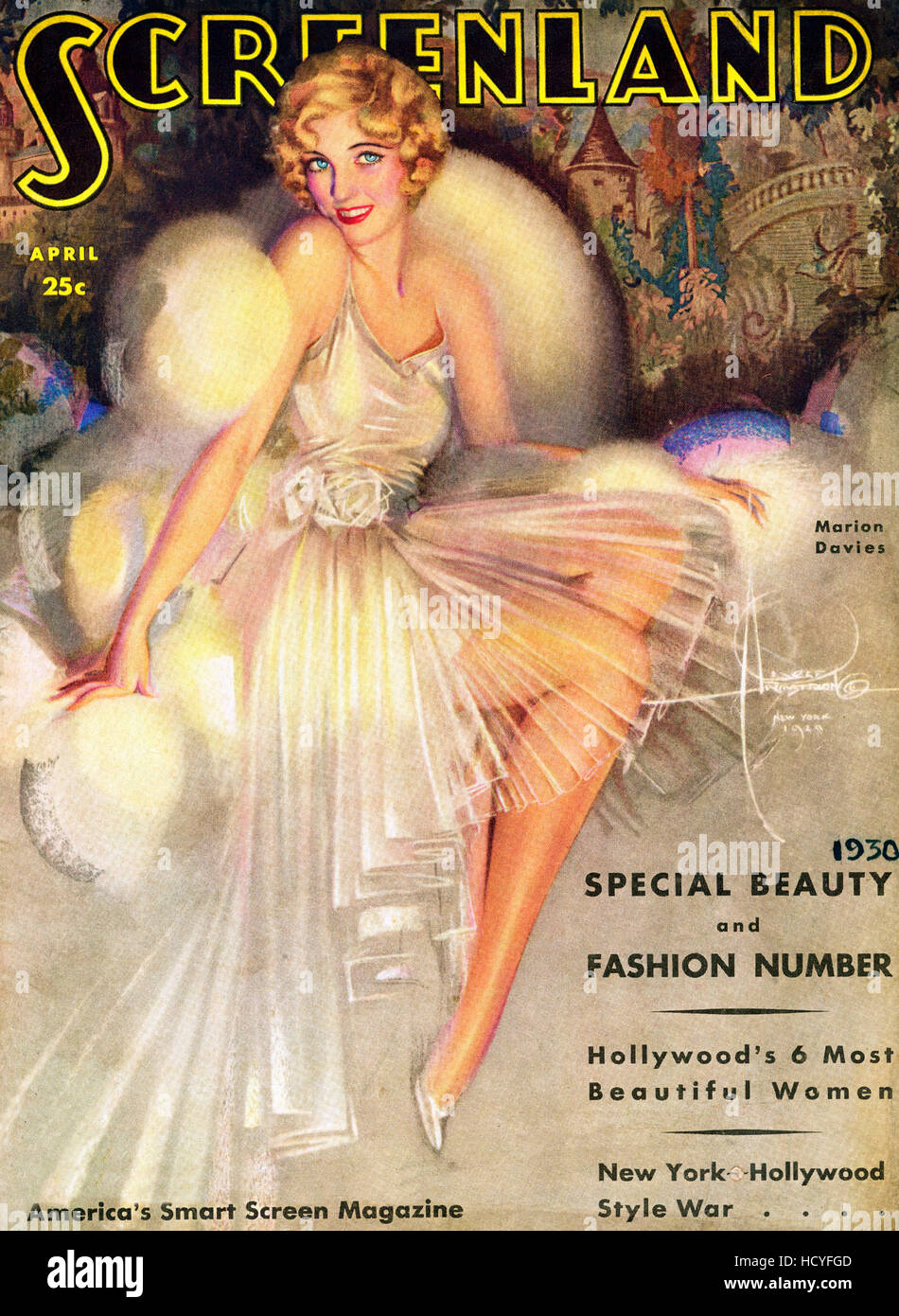 Marion Davies, Screenland magazine cover, April 1930 Stock Photo - Alamy