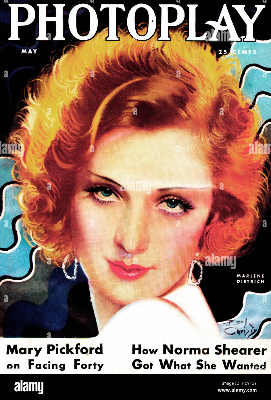 Marlene Dietrich, Photoplay magazine cover, May 1931 Stock Photo - Alamy