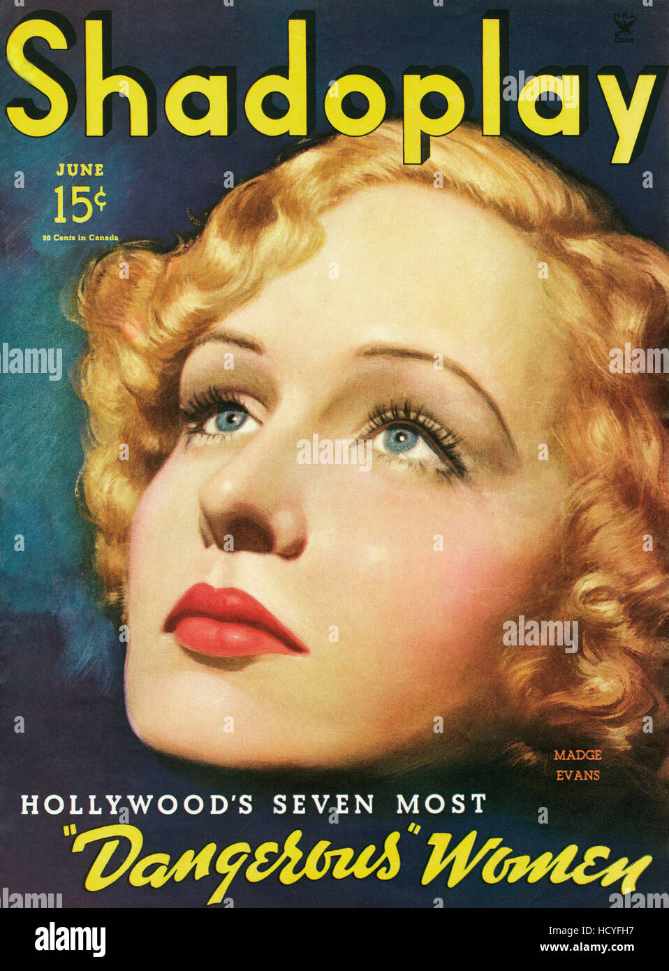 Madge Evans, Shadowplay magazine cover, June 1935 Stock Photo - Alamy