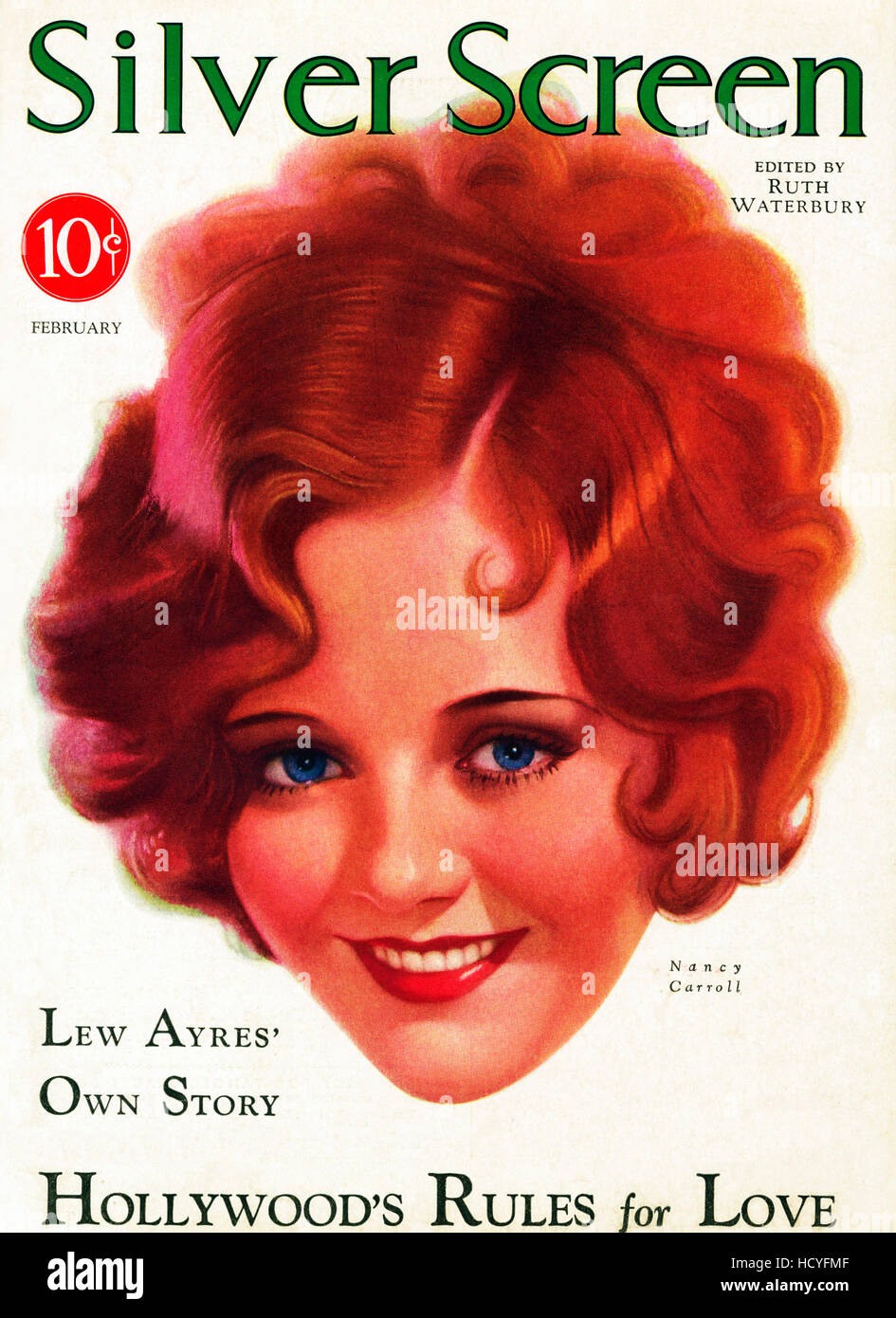 Nancy Carroll, Silver Screen magazine cover, February 1931 Stock Photo ...