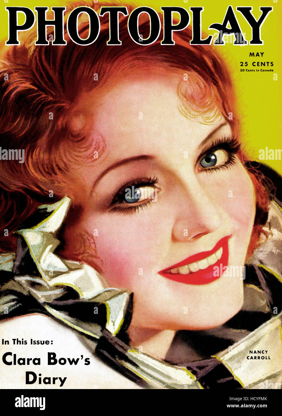 Nancy Carroll, Photoplay magazine cover, May 1933 Stock Photo - Alamy