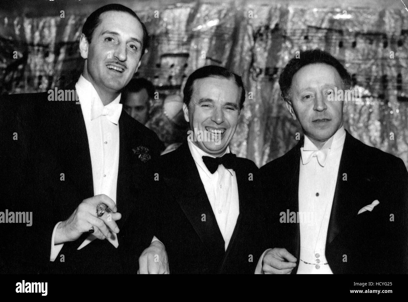 Basil Rathbone, with Charlie Chaplin and Arthur Rubenstein, date ...