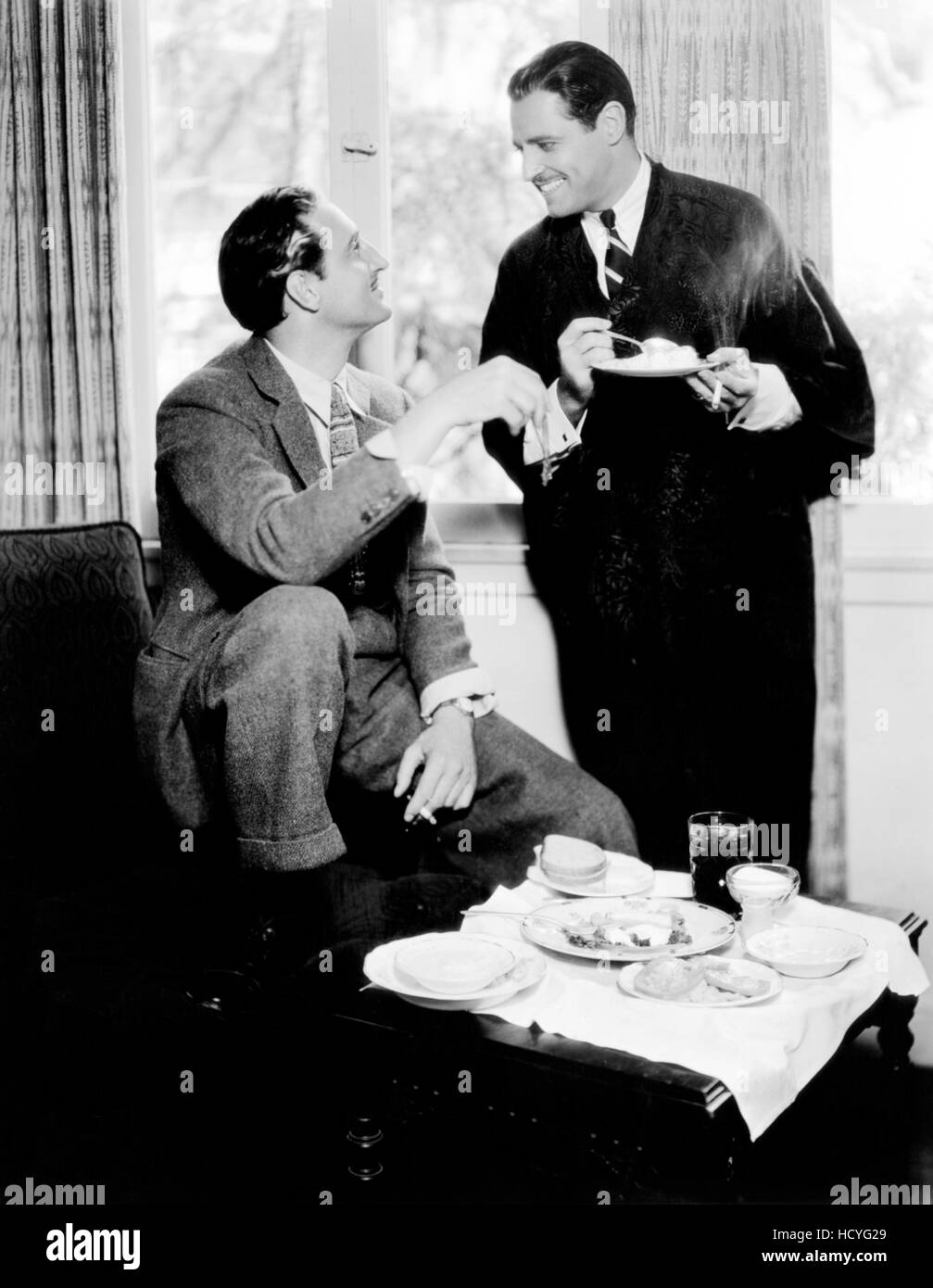 Columbia contract players Basil Rathbone, (left) and Michael Bartlett ...