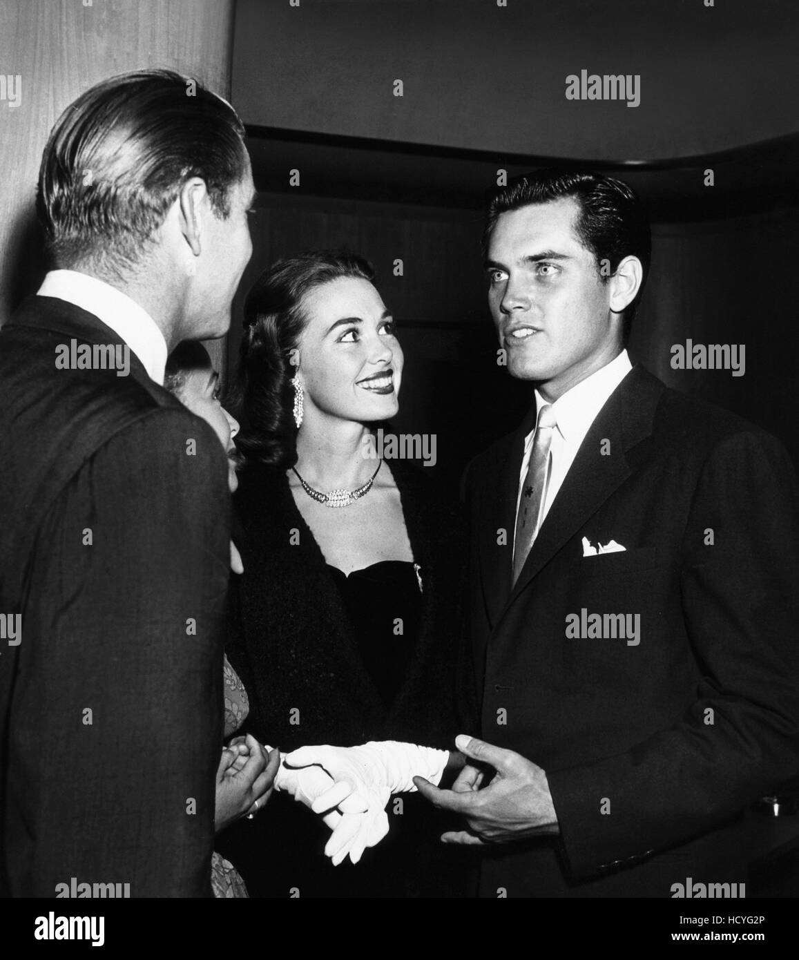 From left: Gene Nelson, Jane Powell, Barbara Rush, Jeffrey Hunter at ...