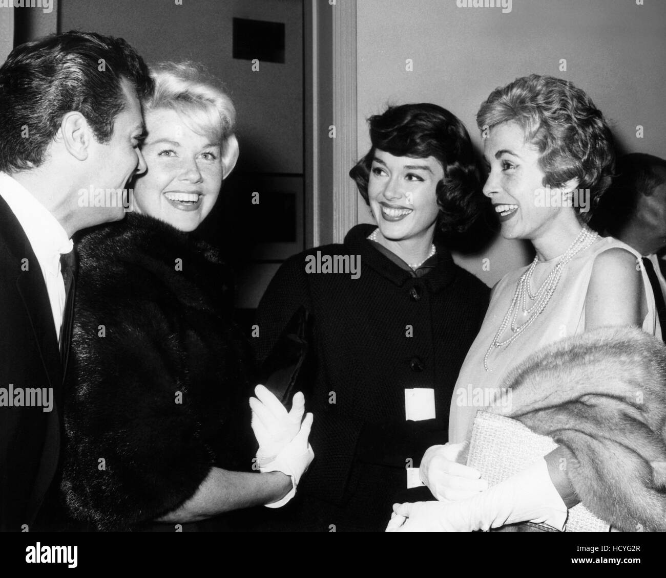 From left: Tony Curtis, Doris Day, Barbara Rush, Janet Leigh at the ...
